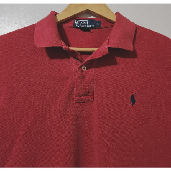 Polo Ralph Lauren | Shirts | Polo Ralph Lauren Mens L Solid Red Polo ...